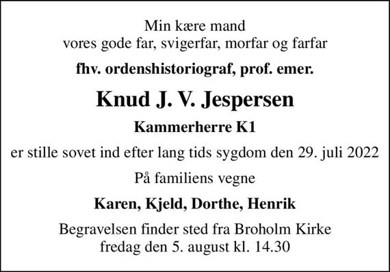 Knud Jesper Vinggaard Jespersen | Dødsannoncer i Danmark