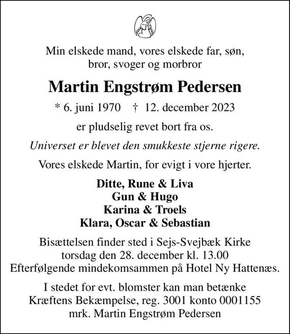 Martin Engstrøm Pedersen | Dødsannoncer i Danmark