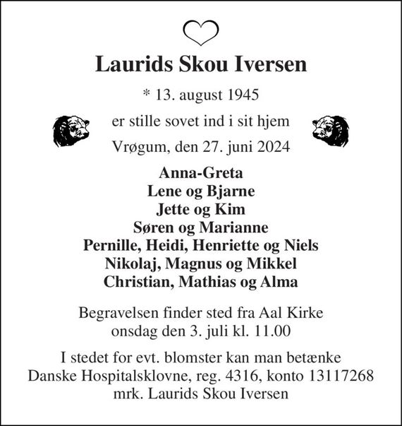 Laurids Skou Iversen | Dødsannoncer i Danmark