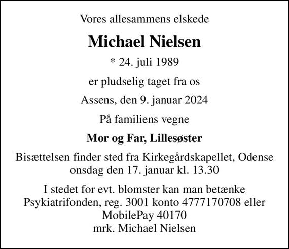 Michael Nielsen | Dødsannoncer i Danmark