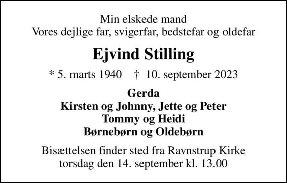 Ejvind Stilling | Dødsannoncer i Danmark