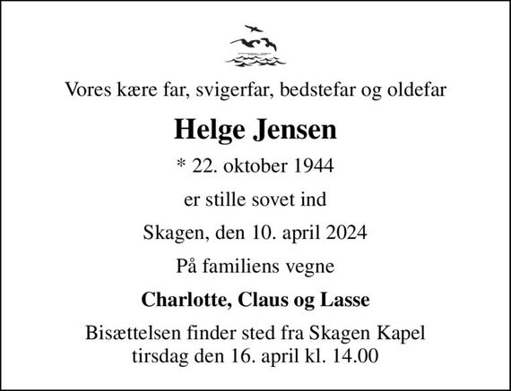 Helge Jensen | Dødsannoncer i Danmark