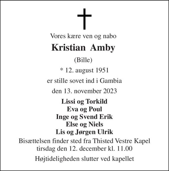 Kristian Herman Amby Andersen | Dødsannoncer i Danmark