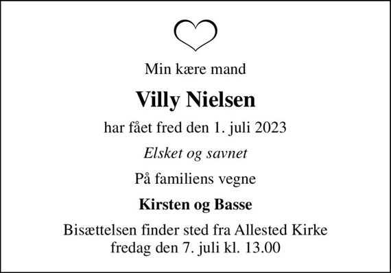 Villy Nielsen | Dødsannoncer i Danmark