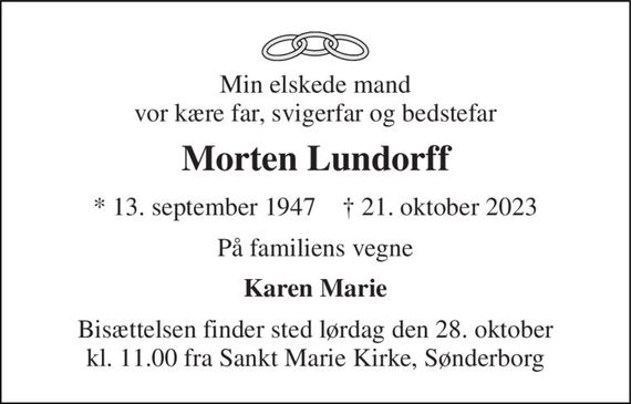 Morten Lundorff | Dødsannoncer i Danmark