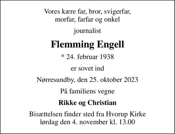 Flemming Engell | Dødsannoncer i Danmark