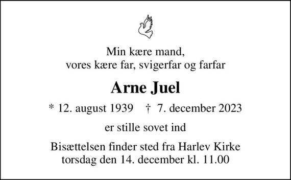 Arne Juel | Dødsannoncer i Danmark