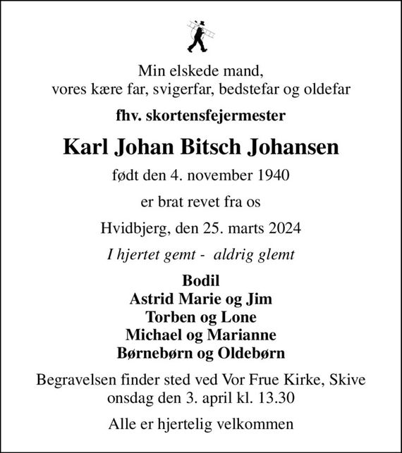 Karl Johan Bitsch Johansen | Dødsannoncer i Danmark