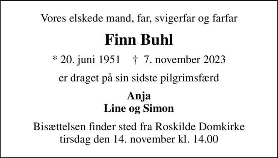 Henrik Finn Buhl | Dødsannoncer i Danmark