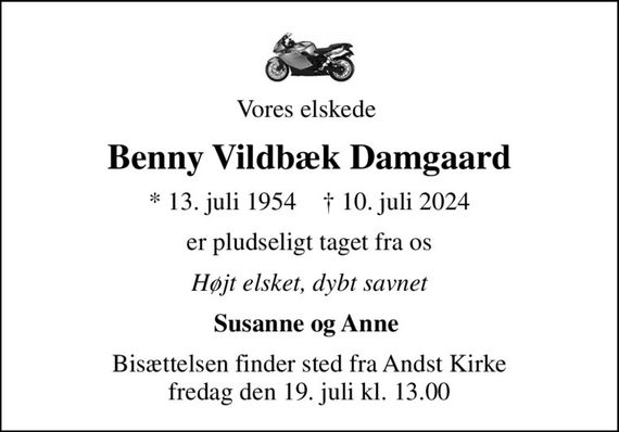 Benny Vildbæk Damgaard | Dødsannoncer i Danmark