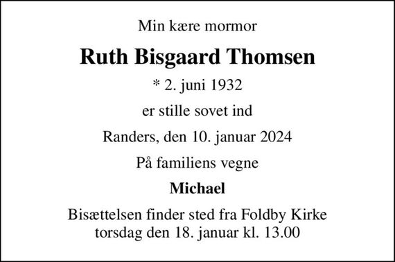 Ruth Bisgaard Thomsen | Dødsannoncer i Danmark