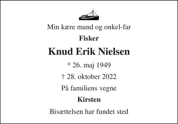 Knud Erik Nielsen | Dødsannoncer i Danmark