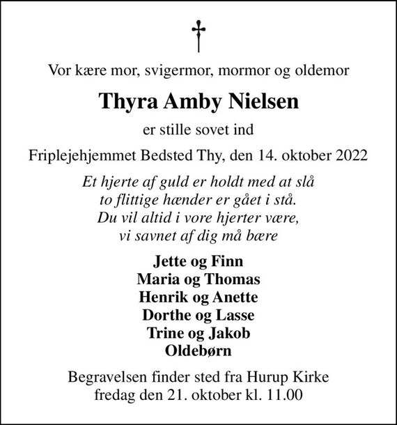 Thyra Amby Nielsen | Dødsannoncer i Danmark