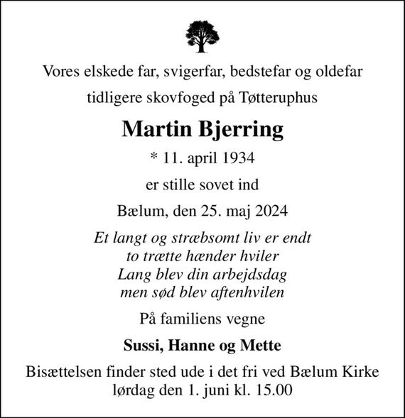 Martin Bjerring | Dødsannoncer i Danmark