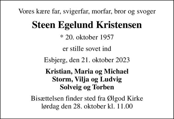 Steen Egelund Kristensen | Dødsannoncer i Danmark