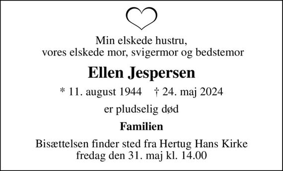 Ellen Jespersen | Dødsannoncer i Danmark