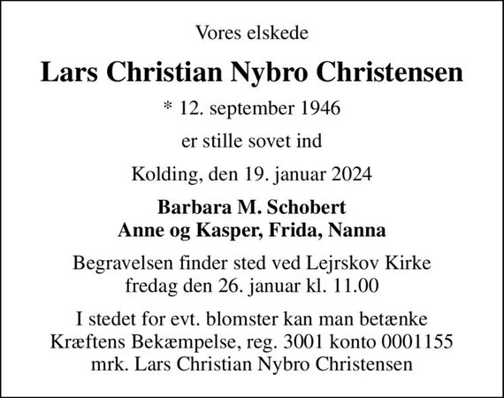 Lars Christian Nybro Christensen | Dødsannoncer i Danmark